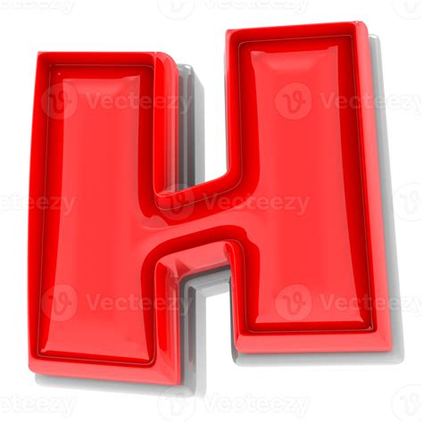 red h 3d text render 43013568 png