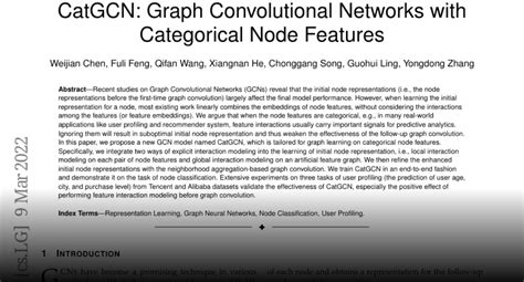 Paper Page Catgcn Graph Convolutional Networks With Categorical Node Features