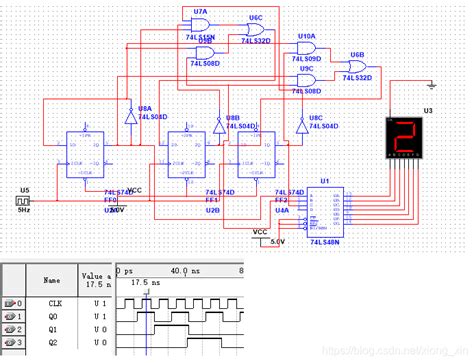 Multisim仿真d触发器设计的模六计数器并在数码管显示0 5用d触发器按下列顺序构成循环六进制模6同步计数器并仿真测试