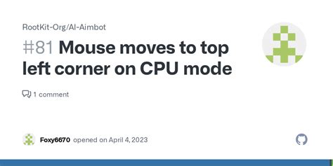 Mouse Moves To Top Left Corner On CPU Mode Issue 81 RootKit Org AI