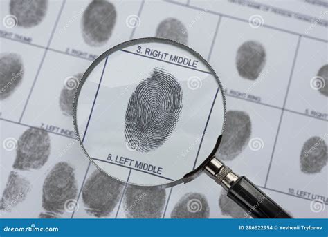 Police Form With Fingerprints Forensic Examination Royalty Free Stock