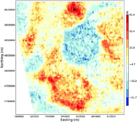 Observed Gravity Gradient Data Over The Decorah Area The Black Dot In