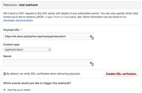 trigger a task with a webhook devo ps documentation