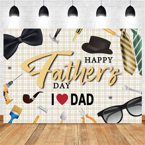 Happy Fathers Day Party Backdrop Balloon I Love Dad Background Thank