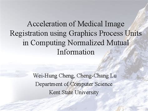 Acceleration Of Medical Image Registration Using Graphics Process