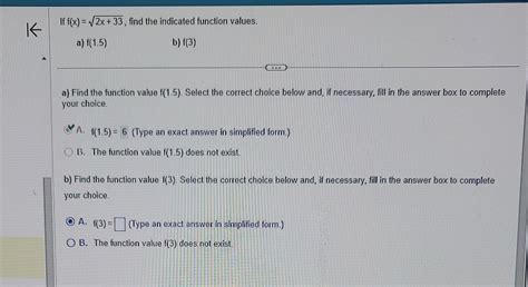 solved if f x 2x 33 find the indicated function values a