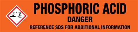 Phosphoric Acid Cas 7664 38 2 Ghs Pipe Marking Label