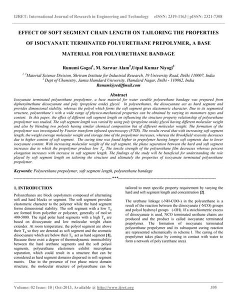 Effect Of Soft Segment Chain Length On Tailoring The Properties Of