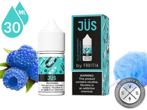 Blue Raspberry Cotton Candy JÜs Fruitia Salt 30ml