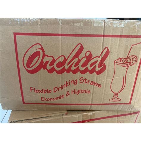 Jual Sedotan Plastik Sedotan Sekali Pakai Merek Orchid 1 Dus 6 Mm Putih Hitam Grosir Shopee