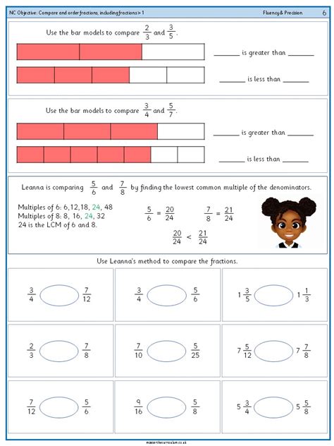 Comparing And Ordering Fractions