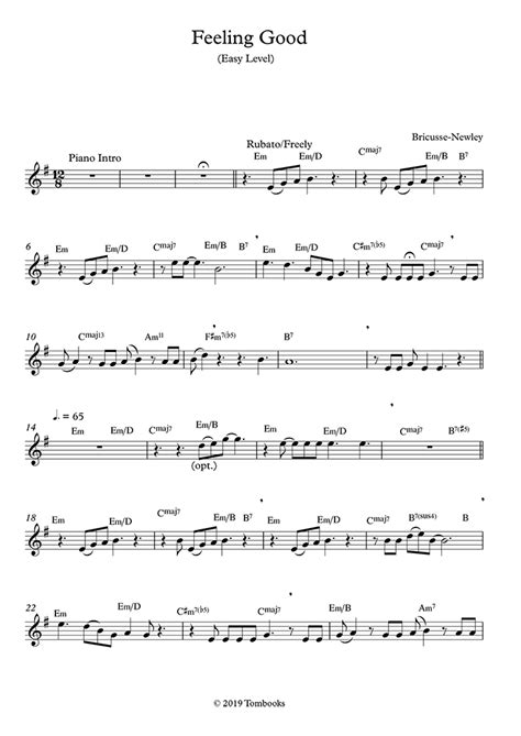 Feeling Good Easy Level Soprano Sax Michael Bublé Saxophone