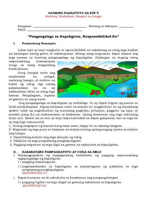 Learning Activity Sheets Esp 5 Q3 Week 4 Pdf