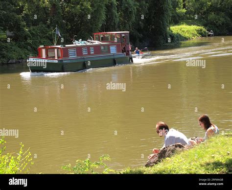 Scenes Along The Erie Canal In Fairport New York With Canal Boats And Private Pleasure Craft