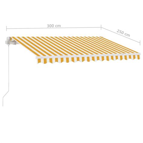 Freestanding Manual Retractable Awning 300x250 Cm Yellowwhite