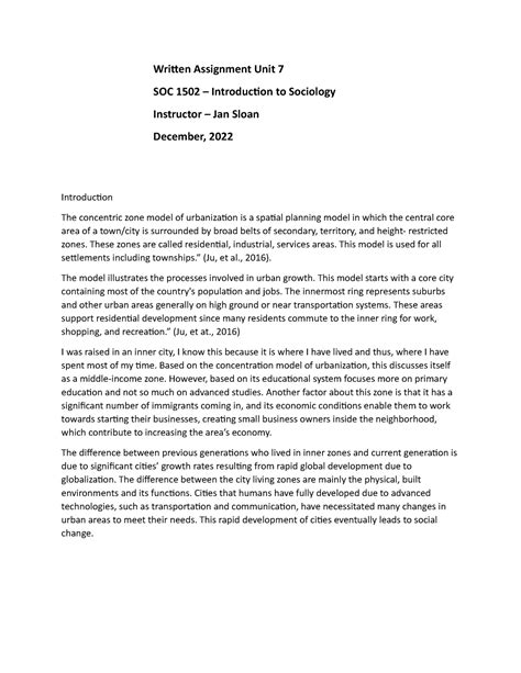 Soc 1502 Written Assignment Unit 7 Written Assignment Unit 7 Soc 1502