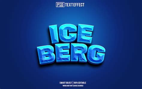 Premium Psd Ice Berg Text Effect Font Editable Typography 3d Text