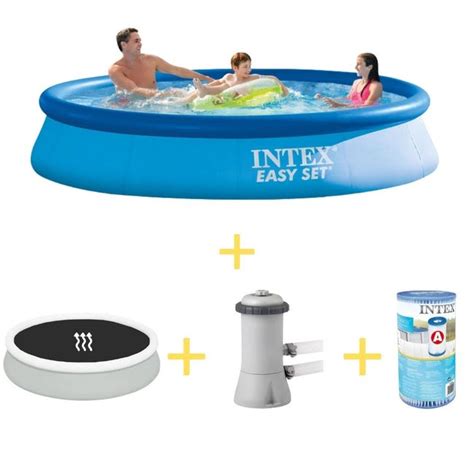 Intex Piscine Easy Set 366 X 76 Cm Avec Tapis Solaire Pompe