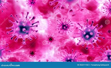 Close Up Viral Infection Spread Visualization Microscopic View Of Viral Infection Spread