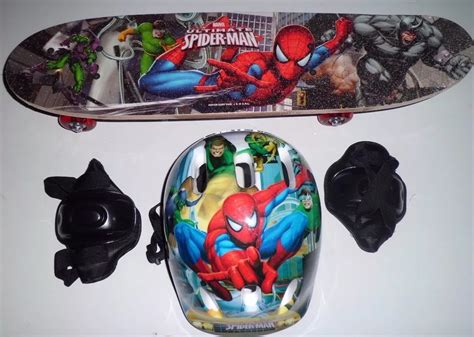 Skate Infantil Tema Homem Aranha Kit De Segurança R em Mercado Livre