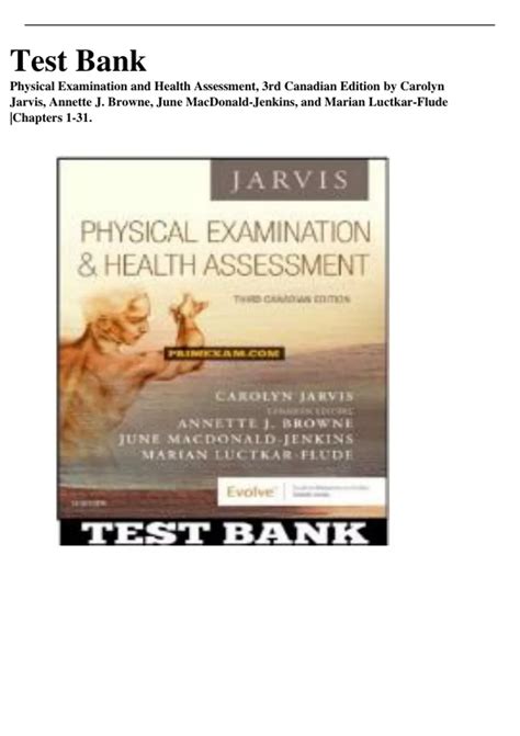 Test Bank Physical Examination And Health Assessment Canadian 3rd