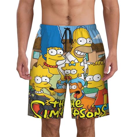 The Simpsons Mens Swim Trunks Quick Dry Swim Shorts Mesh Lining Bathing