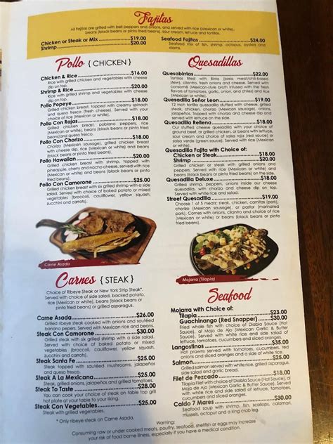 Online Menu Of Senor Leon Restaurant Batavia New York 14020 Zmenu