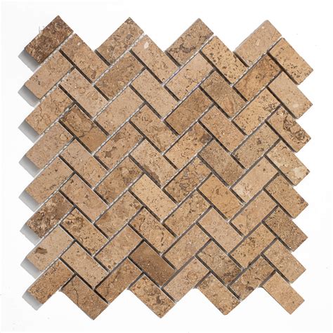 Trawertyn Noce Mozaika Herringbone do kuchni do łazienki do prysznica