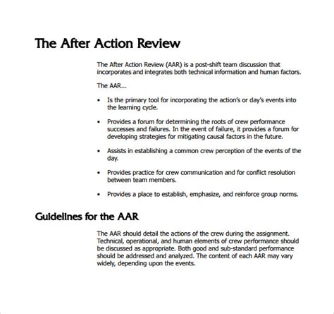 After Action Review Templates Printable Word Searches