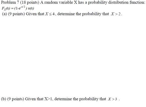 solved problem 7 18 points a random variable x has a