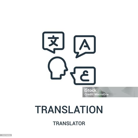 번역기 컬렉션에서 번역 아이콘 벡터입니다 얇은 선 번역 개요 아이콘 벡터 일러스트 레이 션입니다 웹 및 모바일 앱 로고 인쇄 미디어에 사용할 선형 기호입니다 아이콘에 대한