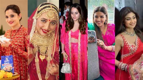 Celebrity Karva Chauth 2022 Ankita Lokhande Rani Chatterjee Natasha Dalal To Priyanka Raina