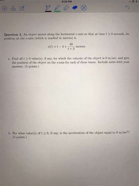 Solved PM 品固 ジー Q Question An object moves Chegg com