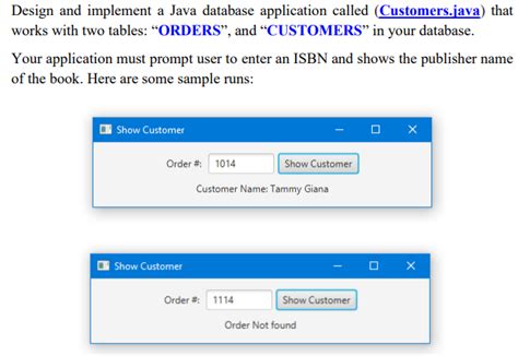 Solved Design And Implement A Java Database Application