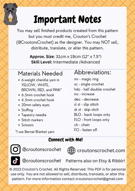 Ba Nessie Split Crochet Pattern Pdf File Croutons Crochet