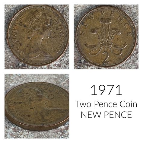 1971 New Pence Coin Two Pence 1971 From The United Kingdom Etsy