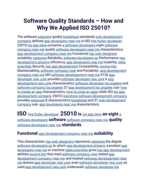 Software Quality Standards How And Why We Applied Iso 25010 1 Pdf