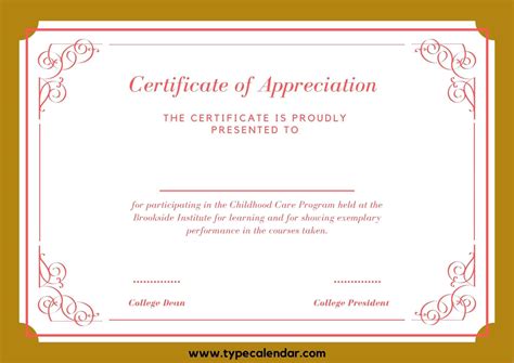 Free Printable Certificate Of Appreciation Template Pdf Word