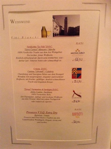 Speisekarte Von Antica Roma Restaurant Xanten