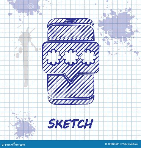 Sketch Line Mobile And Password Protection Icon Isolated On White Background Security Safety