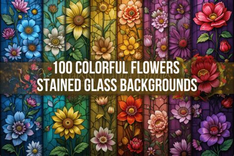 1 Elegant Stained Glass Flower Patterns For Event Materials Designs