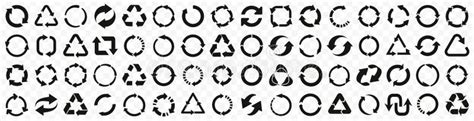 Circular Arrow Pictogram Collection Black Arrow Icons Recycle
