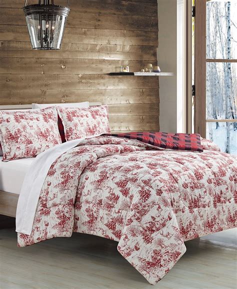 Sunham Holiday Toile 3 Comforter Sets Pc Created For Macys Macys