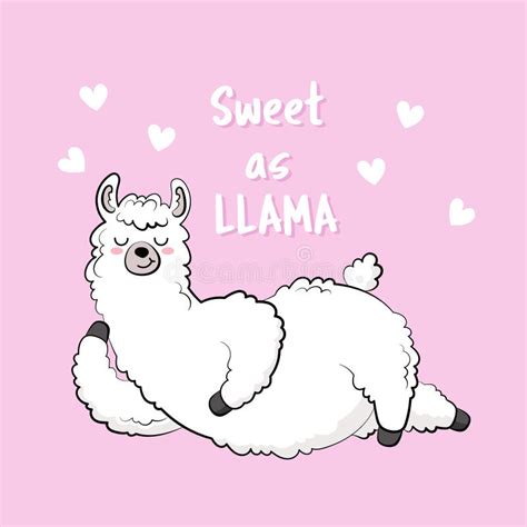 Cute Cartoon Lama Doodle Vector Illustration Stock Vector Illustration Of Glitter Cactus