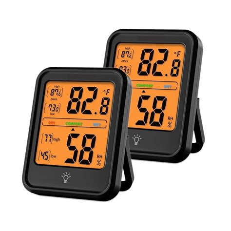 2pcs 실내 온도계 디지털 습도계 습도 게이지 표시기 백라이트가있는 실내 온도 및 습도 모니터수분 측정기 Aliexpress