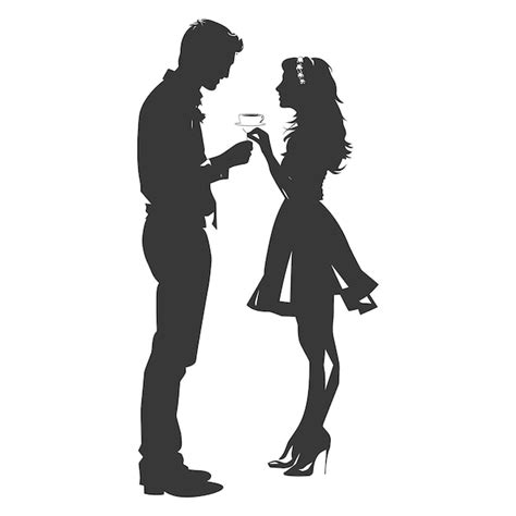 Propuesta De Matrimonio De Silueta Por Pareja Sólo Color Negro Vector