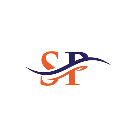 Initial SP Letter Linked Logo Vector Template Swoosh Letter SP Logo