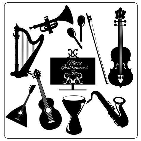 Music Instruments Black 454638 Vector Art At Vecteezy