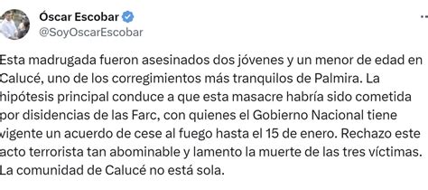 Nueva masacre en Colombia tres jóvenes fueron asesinados en Palmira