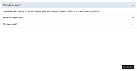 React Accordion Tailwindcss Codesandbox
